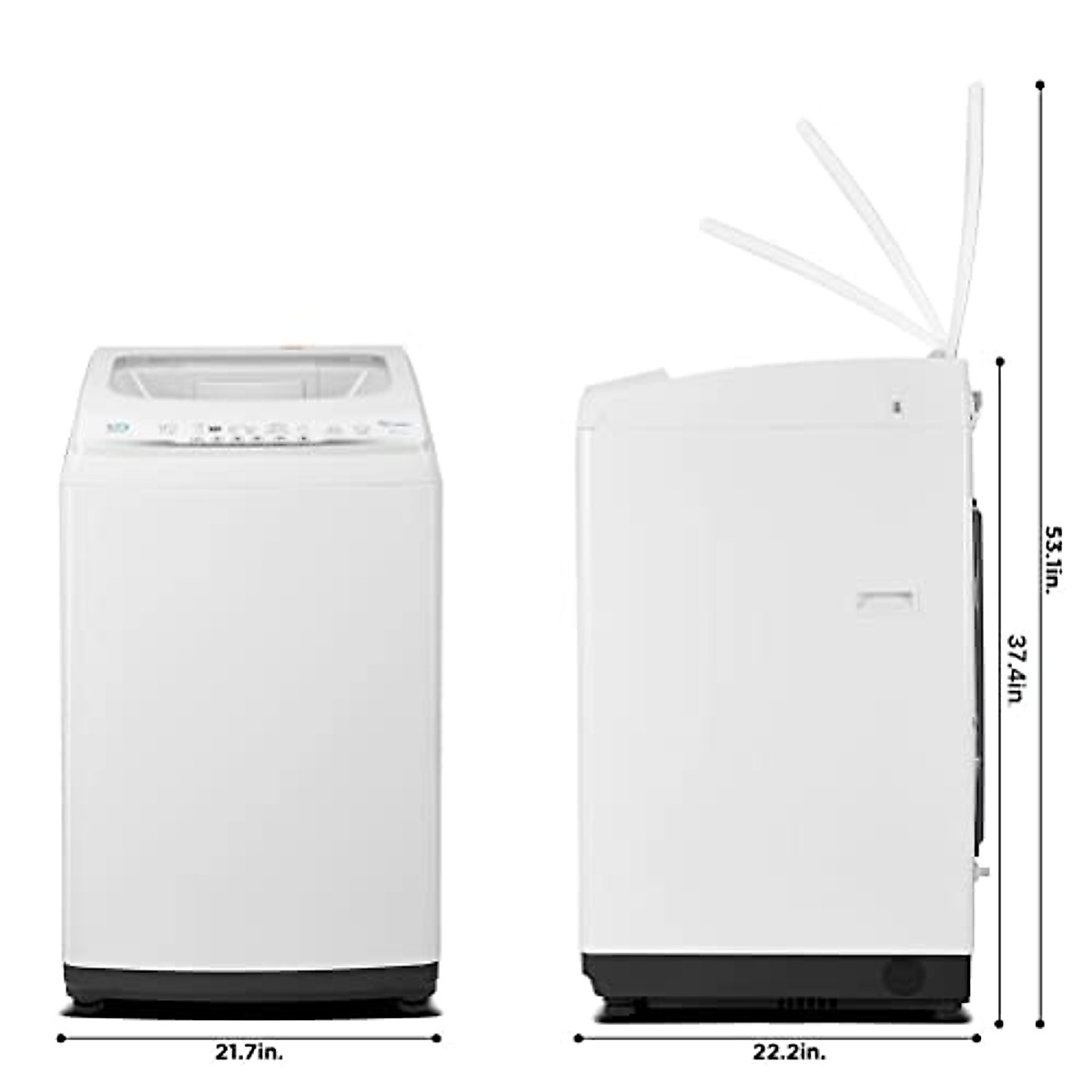 Smileader Portable Washing Machine, 2.0 Cu.Ft. Compact Washer with Fast Cleaning System, 8 Automatic Washing Programs, LED Display, for RV, Apartment, Kitchen, Glacier White