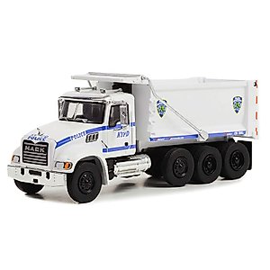 Greenlight 45160-B S.D. Trucks Series 16-2019 Mack Granite Dump Truck - New York City Police Dept (NYPD) 1:64 Scale Diecast