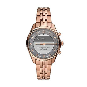 Fossil Women's 38mm Scarlette Mini Stainless Steel Hybrid HR Smart Watch,Fitness Tracker, Color: Rose Gold (Model: FTW7043)