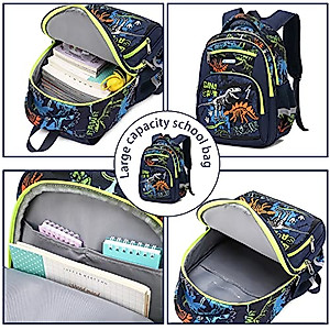 Kid Bookbag Boy Kindergarten Elenemtary Preschool Multi Compartment Backpack, Chest Strap Side Pockets 16 Inch