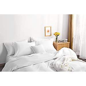 NTBAY 100% Brushed Microfiber Queen Duvet Cover Set, 3 Pieces Super Soft White Bedding Set, Solid Color Zipper Comforter Cover with Ties and 2 Pillow Shams