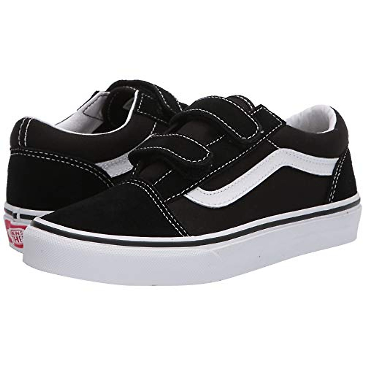 Vans Junior's Old Skool V, Black/True White, Size 7 Big Kid