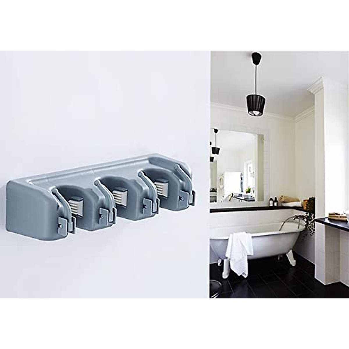 KK5 Broom Holder Rack & Garden Tool Organizer Rake or Mop Handles, Wall Mounted Commercial Organizer Saving Space Storage Rack for Kitchen Garden and Garage