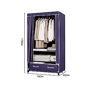 IULJH Cloth Wardrobe Furniture Storage Cabinet Fabric Closet Folding Non Woven Portable Waterproof Reinforcement Dustproof Bedroom