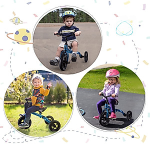 XPIY Tricycle for Toddlers Age 2-5 Years Old, 3 in 1 Folding Toddler Bike for Boys and Girls, Kids' Bike Trike with Detachable Pedal and Adjustable Seat (Blue)