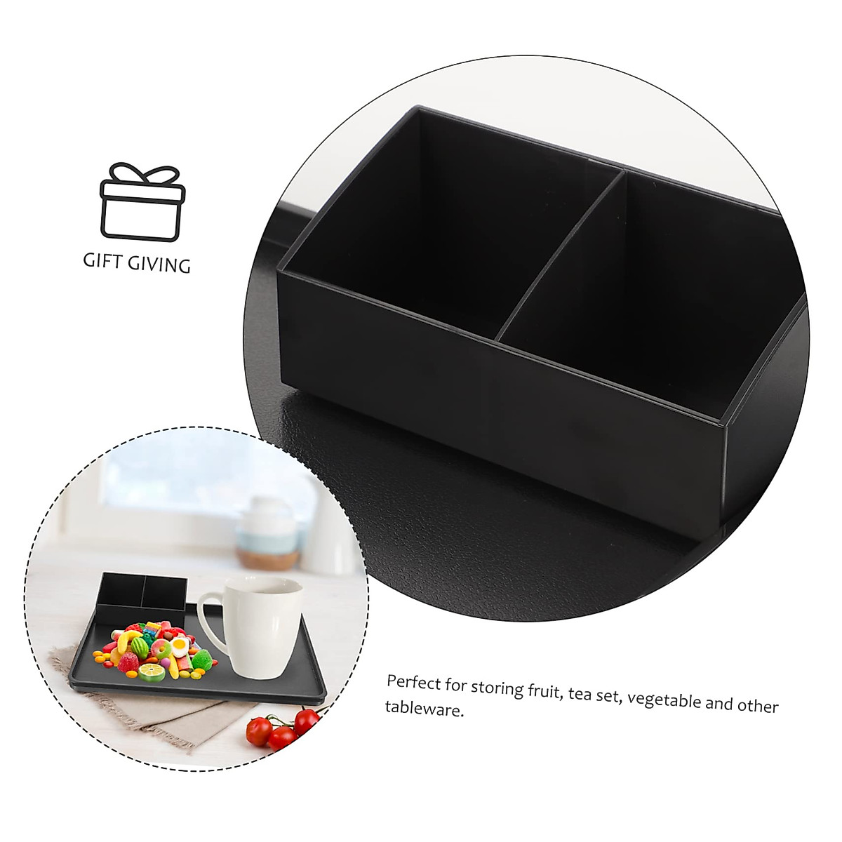 Cabilock 1 Set Tea Tray Tea Bag Bin Storage Tray Reusable Plate Drink Holder Noodle Dish Appetizer Serving Tray Tea Serving Tray Tea Holder Decor Plate for Home Plastic Product Storage Box