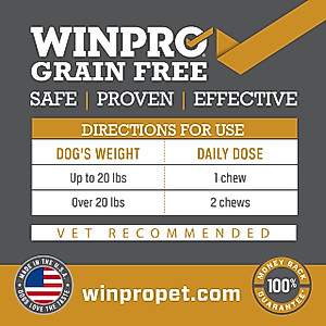 WINPRO Recovery Chews for Dogs, Plasma-Powered for Active Dogs, Immune System Support, and Dog Training Support for Competition and Sport Muscle Recovery and Agility, 60 Count, Made in USA