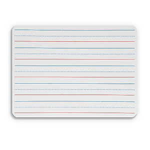 Flipside Two-Sided Red and Blue Ruled Dry Erase Board, 12 x 9, Ruled White Front/Unruled White Back, 12/Pack