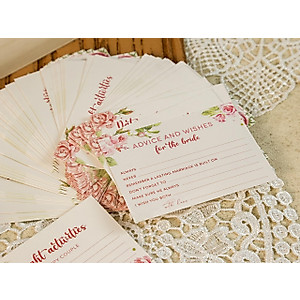 STOFINITY Advice for The Bride Cards - 50 Pcs Wedding Advice Cards for Bridal Shower Decorations, Marriage Advice and Wishes Cards Box for Wedding Shower Decor
