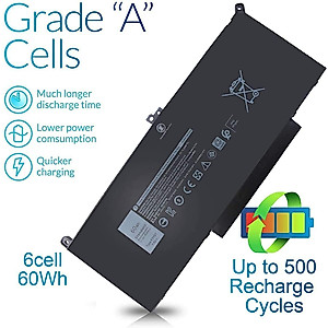 60Wh F3YGT Laptop Battery for Dell Latitude 12 7000 7280 7290, 13 7000 7380 7390 P29S002,14 7000 7480 7490 P73G002 Series,DM3WC 2X39G KG7VF 451-BBYE 453-BBCF DM6WC E7480 E7280 E7490 E7390 E7290 E7380
