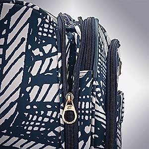 American Tourister Belle Voyage Softside Luggage with Spinner Wheels, Floral Indigo Sand, Checked-Medium 25-Inch