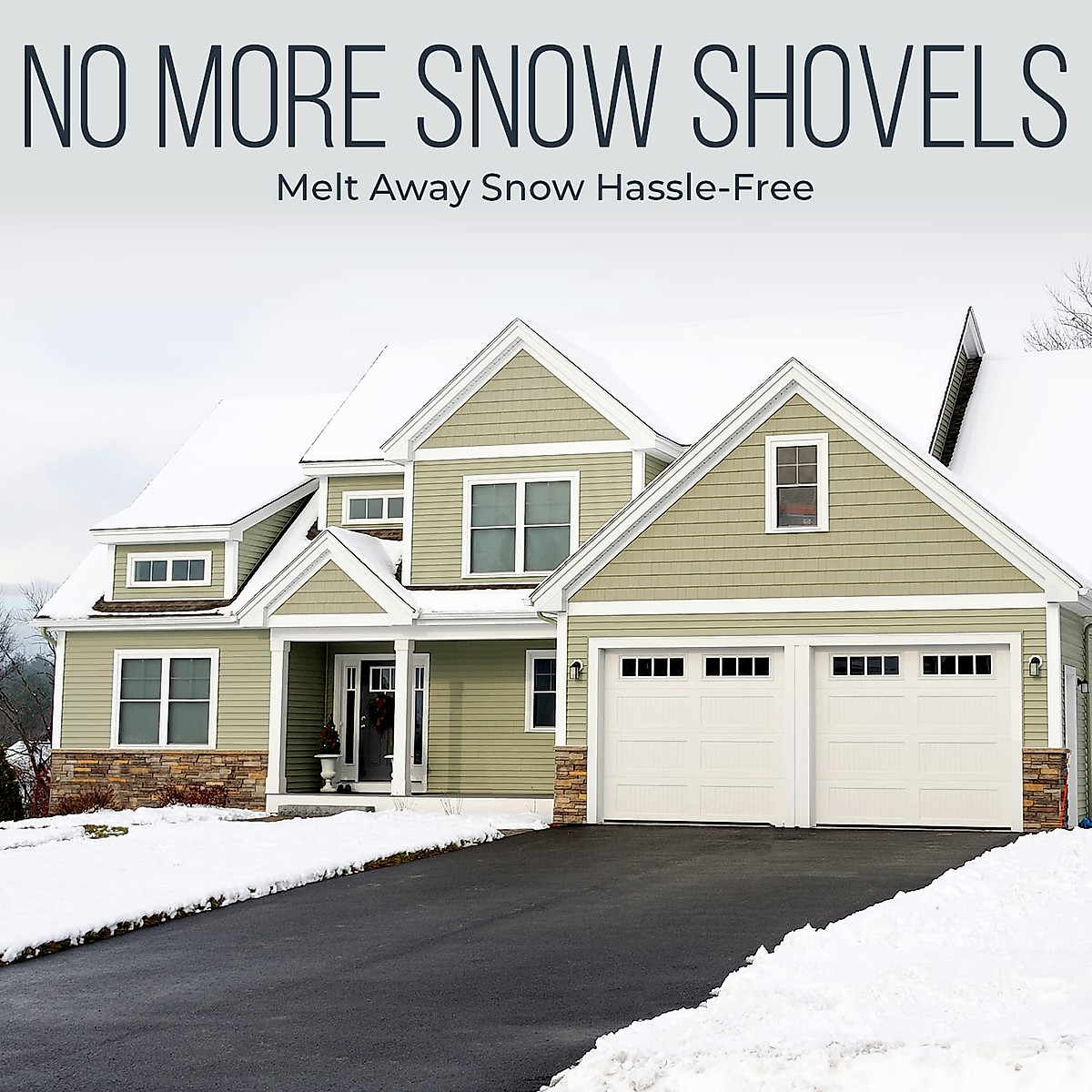 EconoHome Snow Melting Mat, Large Heated Ice Melter for Pavers, Concrete, Walkways, Driveways, Sidewalk & Outdoor Steps, Auto Thermal Heating Elements, Optional Over Current Protection & GFCI