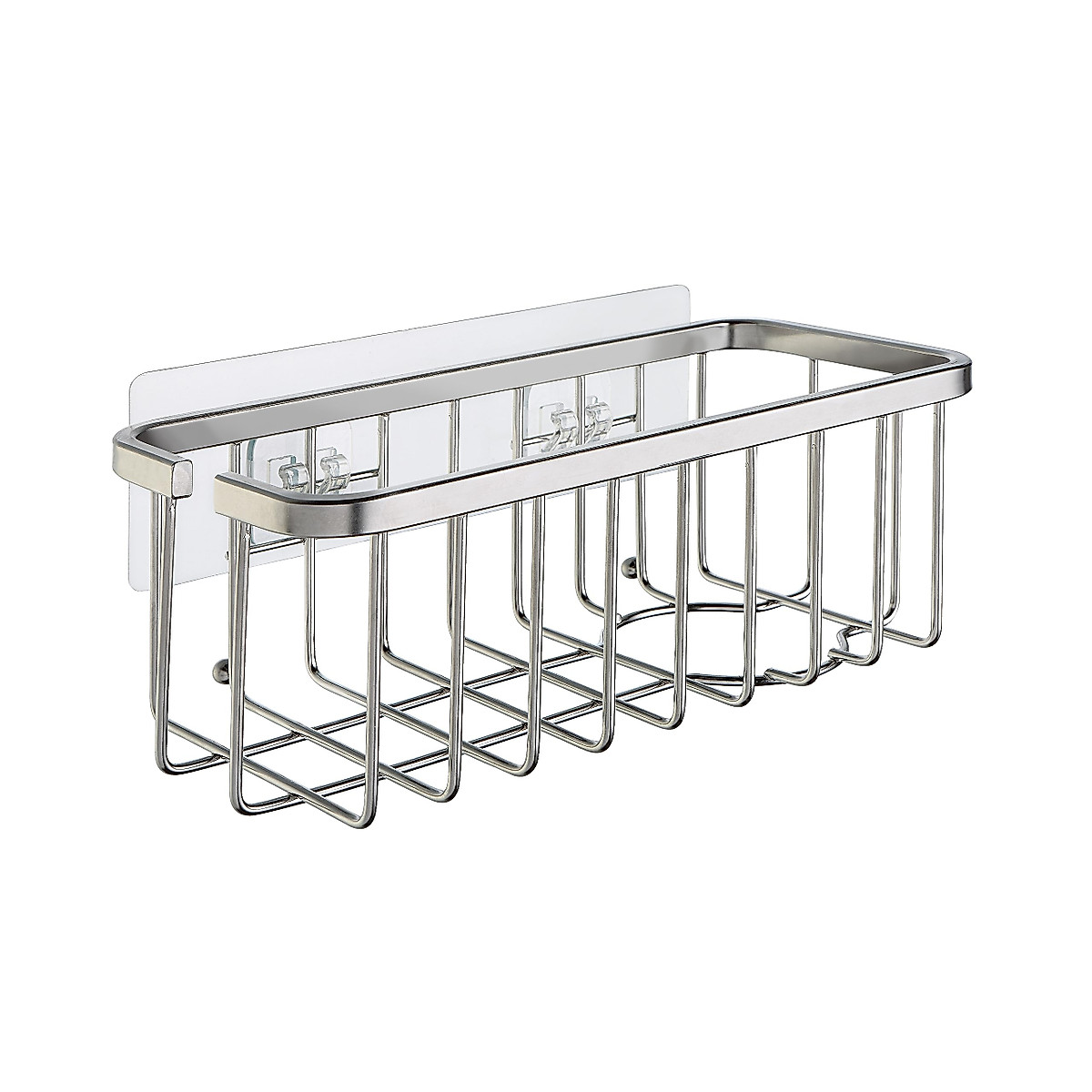 SunnyPoint NeverRust Deluxe Kitchen Sink Suction Holder for Sponges, Scrubbers, Soap, Kitchen, Bathroom, 304 Stainless Steel (Brushed Texture, 7.4 x 3.3 x 2.75 Inch)(Sponge & Brush NOT Included)