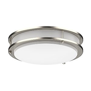 DYMOND LED Ceiling Light Fixture Flush Mount 4000K Natural Daylight Dimmable Surface Mount Brushed Nickel Ceiling Lamp for Kitchen, Hallway, Bathroom, Bedroom, Closet (12 Inch) (1 Pack)