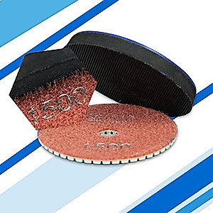 Sali 10 Pack Diamond Polishing Pads 4 Inch Wet/Dry Granite Stone Polish Pad Kit for Drill, Grinder, Polisher Polishing Pad for Concrete Marble Stone Countertop Quartz 1000# Grit