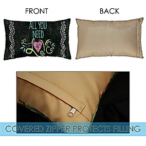 Toland Home Garden All You Need is Love Chalkboard 12 x 19 Inch Indoor, Pillow Case Only (2-Pack) 2 Count