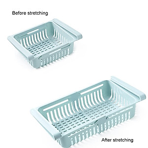 Cyrank Multifunction Fridge Drawer Organizer, Retractable Drawer Refrigerator Storage Box Unique Design Pull Out Bins Fridge Shelf Holder Storage Box for Home(#1)