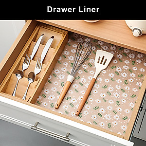 Cooyes Shelf Liner – Premium Cabinet Liner for Kitchen – Non-Slip Shelf Liners for Kitchen Cabinets – Waterproof Shelf Paper with Modern Pattern – Durable EVA Cabinet Liners