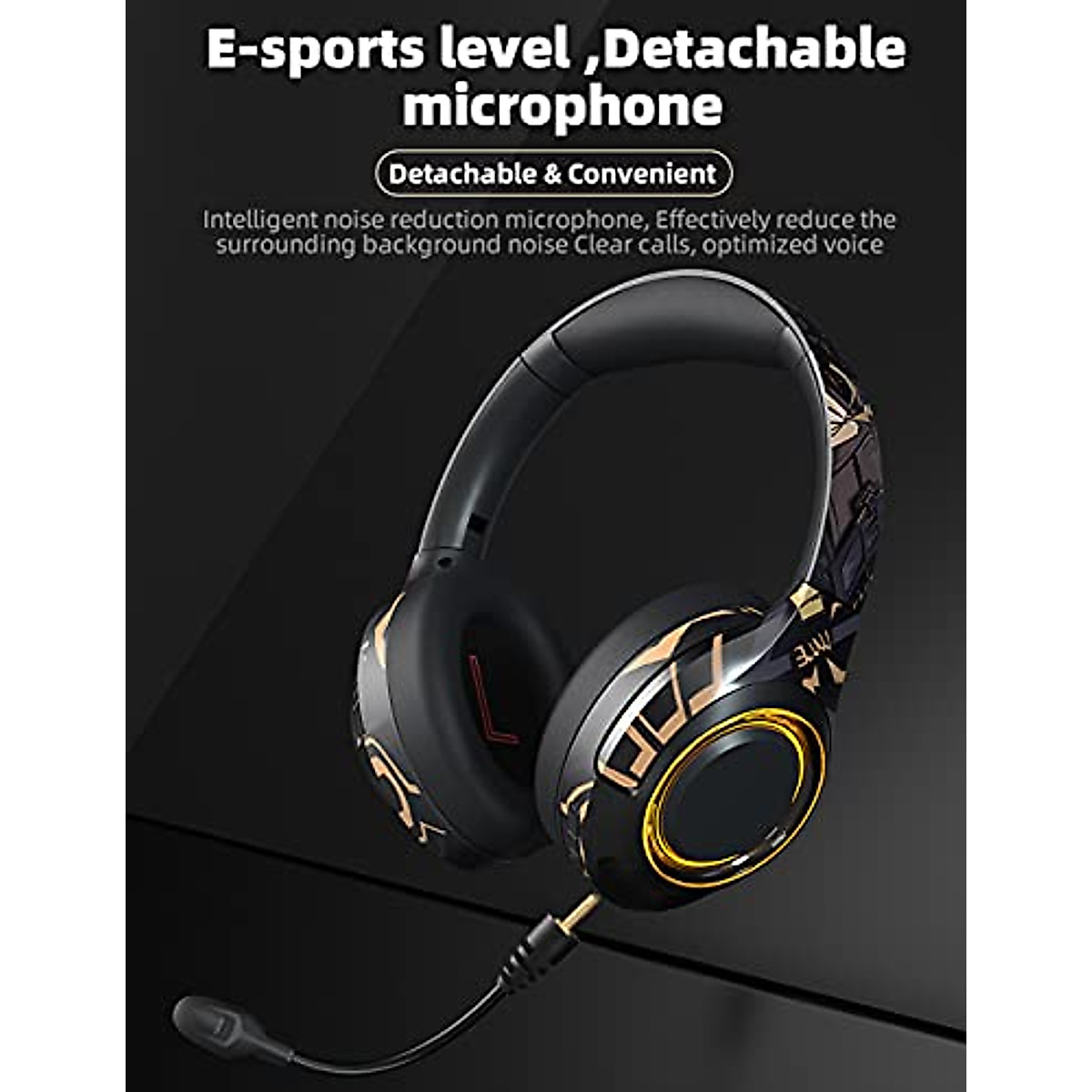 Active Noise Cancelling Headphones, EL-A2 Bluetooth Headphones with Detachable Microphone, Rechargeable Foldable Swivel Ear Pad, Deep Bass, Wired/Wireless Headphones, 30 Hours Playtime for Travel/Work