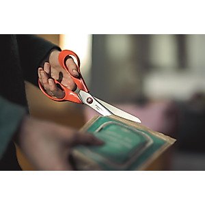 Fiskars 6411501985019 Left-Handed General Purpose, Scissors Length: 21 cm, Quality Steel/Synthetic Material, Classic, one, Red