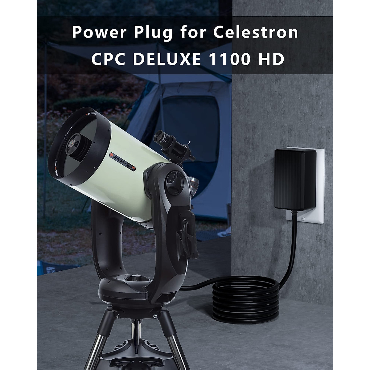 WUKUR Adapter Replacement for Celestron 18778 AC Power Adapter Compatible with NexStar 4SE 5SE 6SE 8SE 130SLT 127SLT LCM 114LCM 90LCM Power Cord【10 Feet Long】