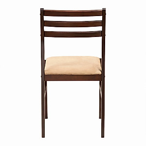 Coaster Home Furnishings 3-Piece Round Wood Dining Room Set Drop Leaf Extension Table Ladder Back Side Chairs Upholstered Seat Cushions Cappuccino and Tan 130005