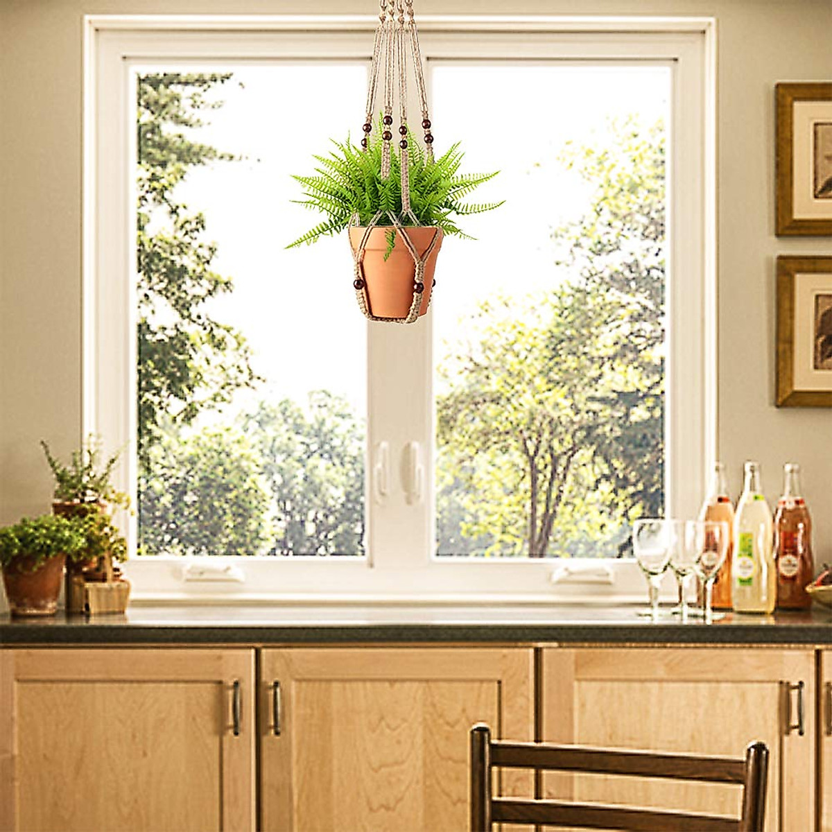 SzJias Artificial Ferns for Outdoors Fake Fern Plants Faux Boston Fern Plant for Room Home Garden Decor (4 Pcs)