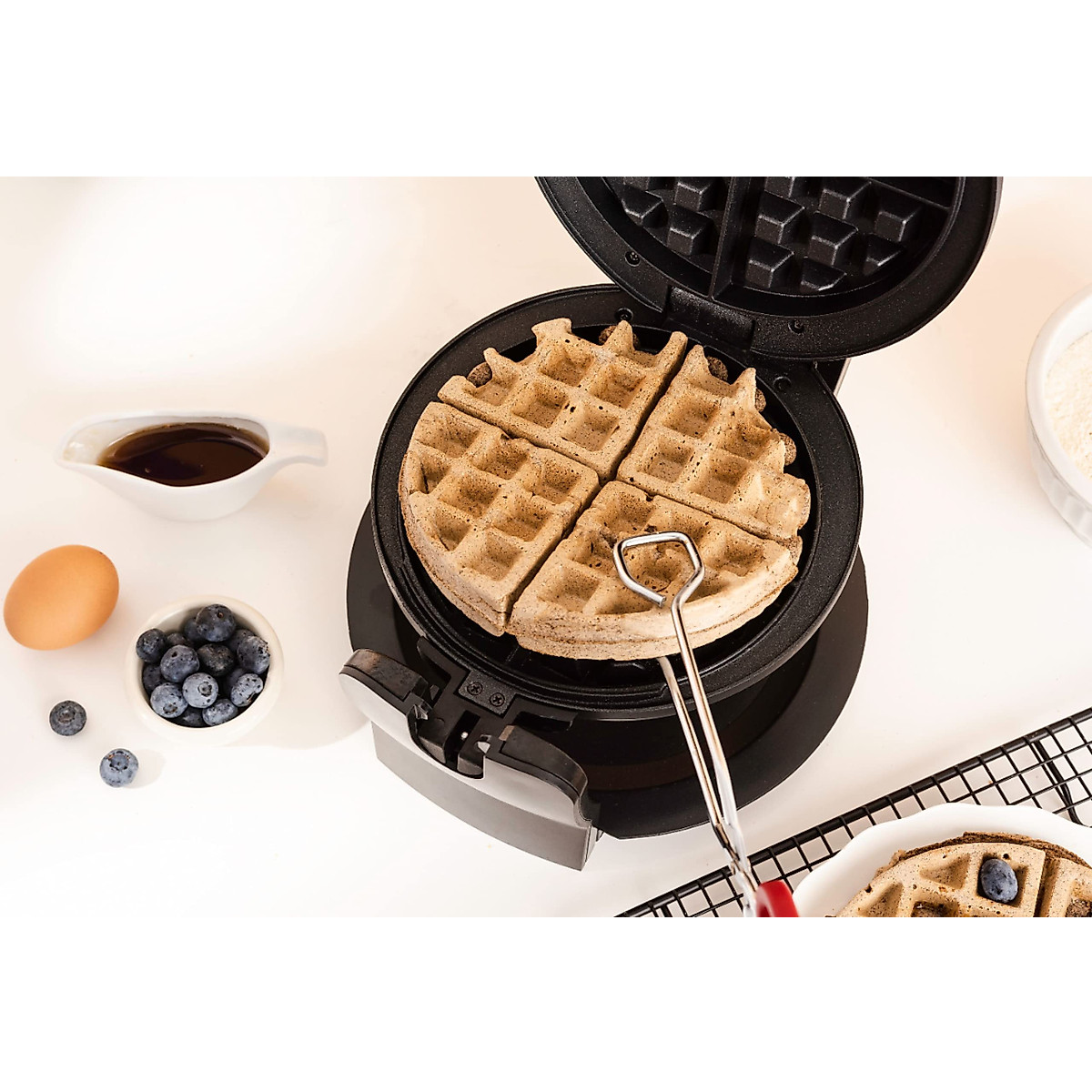 Bella - Non-Stick Rotating Belgian Waffle Maker - Stainless Steel - BPA & PFOA Free