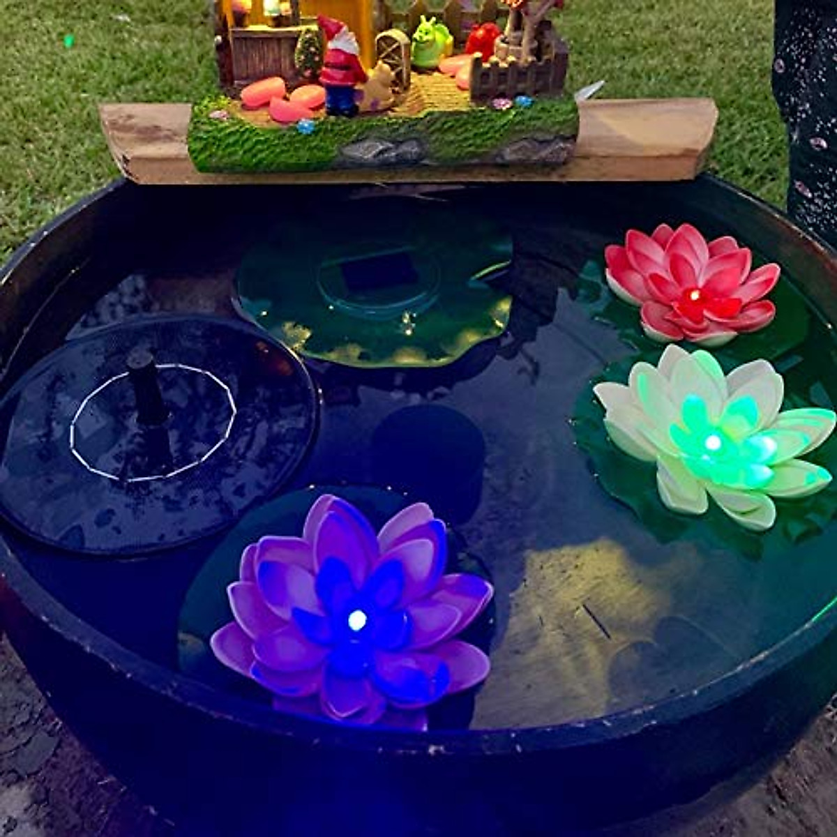 superdream Floating Solar Lily Pads Lights for Pond Decor