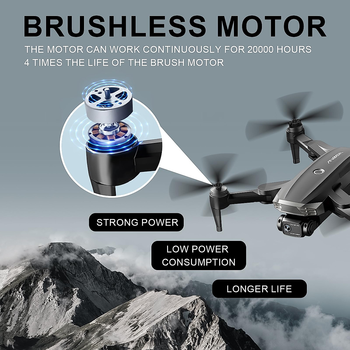 Drones with Camera for adults 4K - Toys Gifts for Kids, Adults, Beginner - RC Quadcopter WiFi FPV Live Video, Foldable, Carrying Case, Adjustable Lens, One Key Take Off/Land, Brushless Motor