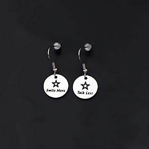 ENSIANTH Hamilton Broadway Musical Inspired Gift Talk Less Smile More Earring Theater Jewelry Gift for Her (Talk Less Earrings)