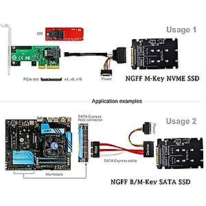 NFHK SFF-8639 NVME U.2 to Combo NGFF M.2 M-Key SATA PCIe SSD Adapter for Mainboard Replace SSD 750 p3600 p3700
