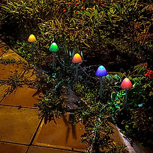 Remagr 4 Set 48 LED Mushroom Solar Lights 50 ft Mini Shaped Pathway Landscape Modes Powered Night Light Waterproof for Garden Patio Lawn Backyard Christmas , multiple colors