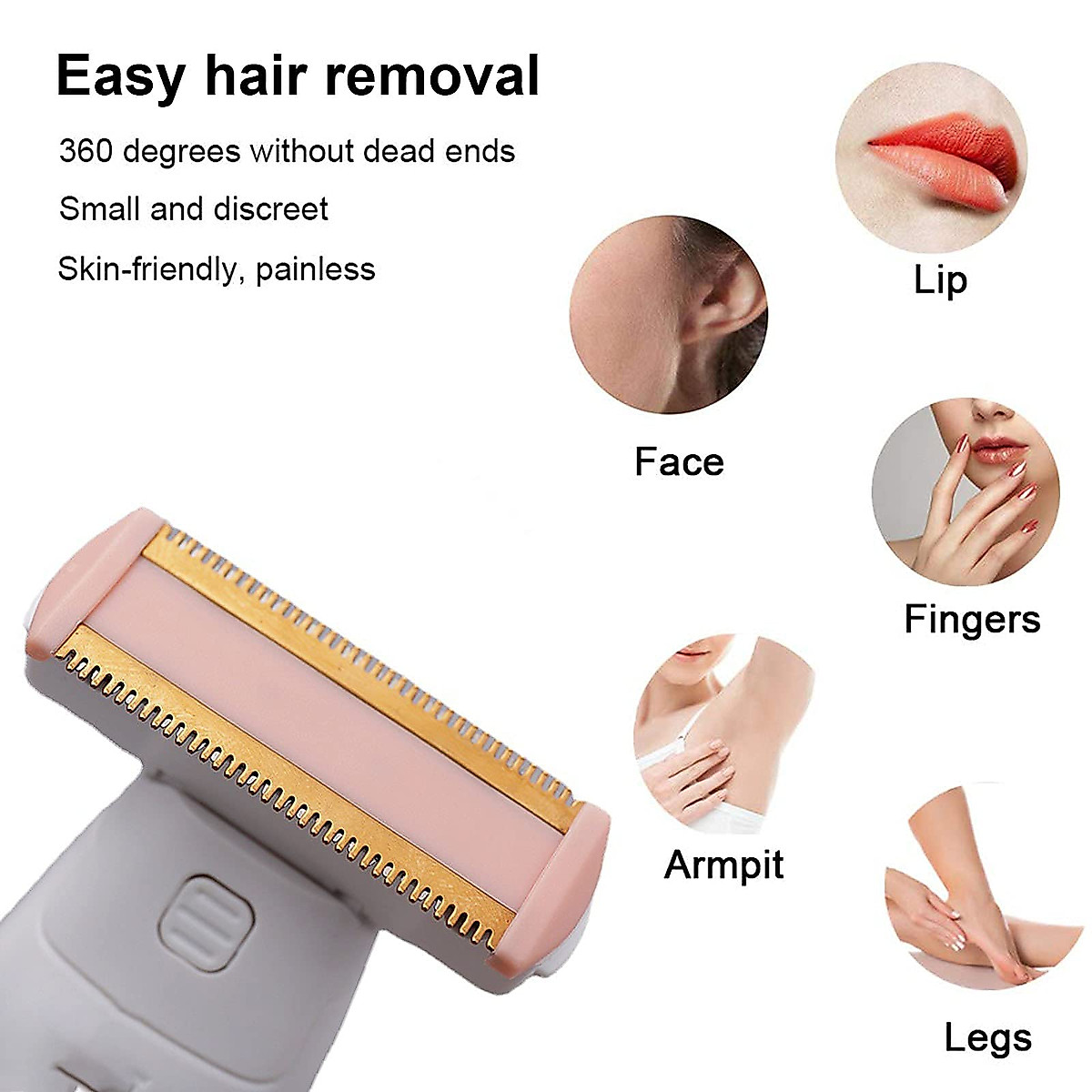 3PCS LinMei Razor Replacement Heads Compatible for Finishing Touch Flawless Body Rechargeable Ladies Shaver and Trimmer with USB Charger, 2 Cleaning Brush