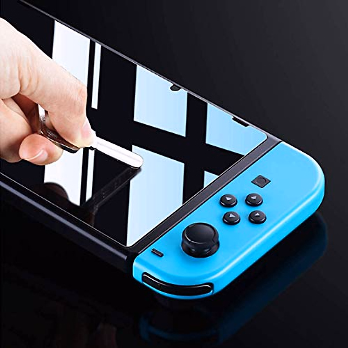 Dockable Case Compatible with Switch Console and Joy-Con Controller, Patterned ( Watercolor Ginkgo Leaves ) Protective Case Cover with Tempered Glass Screen