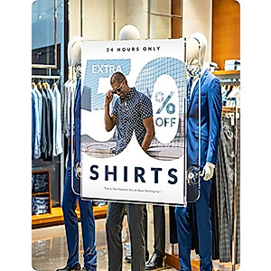 NIUBEE Acrylic Window Sign Holder 8.5×11 Inch with 4 Suction Cups for Glass Window Wall Mount, Advertise Display Office Store Promotion Picture Frame for Mall, Office, Home, Restaurant(2 Pack)