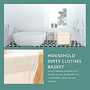 Cabilock Wood Laundry Hamper Sorter Cart, Portable and Collapsible Folding Clothes Basket Storage with Removable Liner Fabric Bag, X Frame- Echo Collection- Natural Tall Laundry Basket