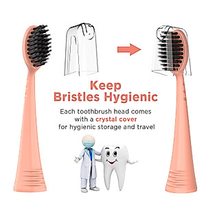 Replacement Toothbrush Heads with Covers for Burst (8 Count, Black)