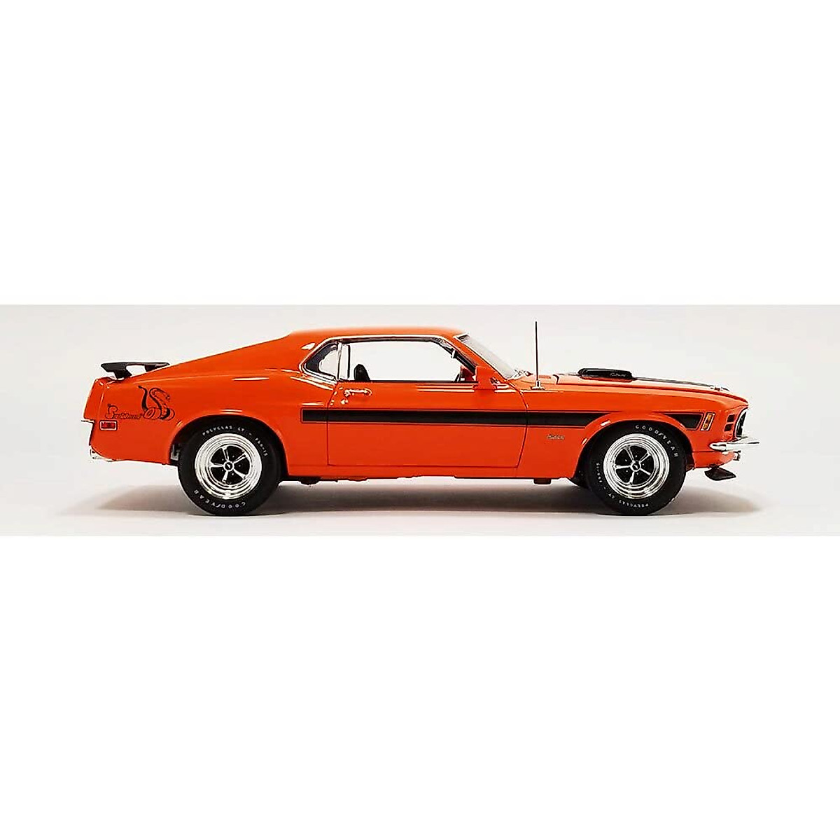 1970 Mach 1 Orange with Black Stripes Sidewinder Special Limited Edition to 500 Pieces Worldwide 1/18 Diecast Model Car by Acme A1801861