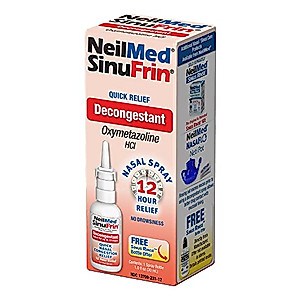 NeilMed SinuFrin Decongestant 12 Hour Nasal Congestion Relief Spray - 30mL Bonus Pack
