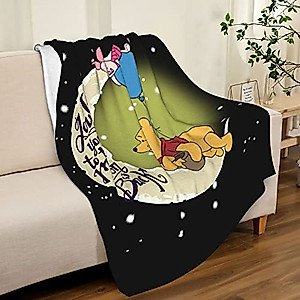 EVAGMG Cute Blanket Boys Girls Blankets Flannel Fleece Bear Throw Best Friend Super Soft Cozy Warm Plush Bedding 50''x40''