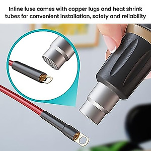 NuIth 150 AMP Circuit Breaker with Manual Reset, 4-12 AWG 150A Inline Circuit Breaker with Wire Lugs and Heat Shrink Tube 12-24V for Marine Car Audio System Home Truck