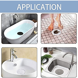 2 Pack Hair Catcher Sink Strainer, Shower Drain Hair Catcher, Drain Cover for Shower Silicone Hair Stopper, Sink Strainer Filter, Flat Strainer Stopper with Suction Cups for Bathroom/Kitchen/Bathtub