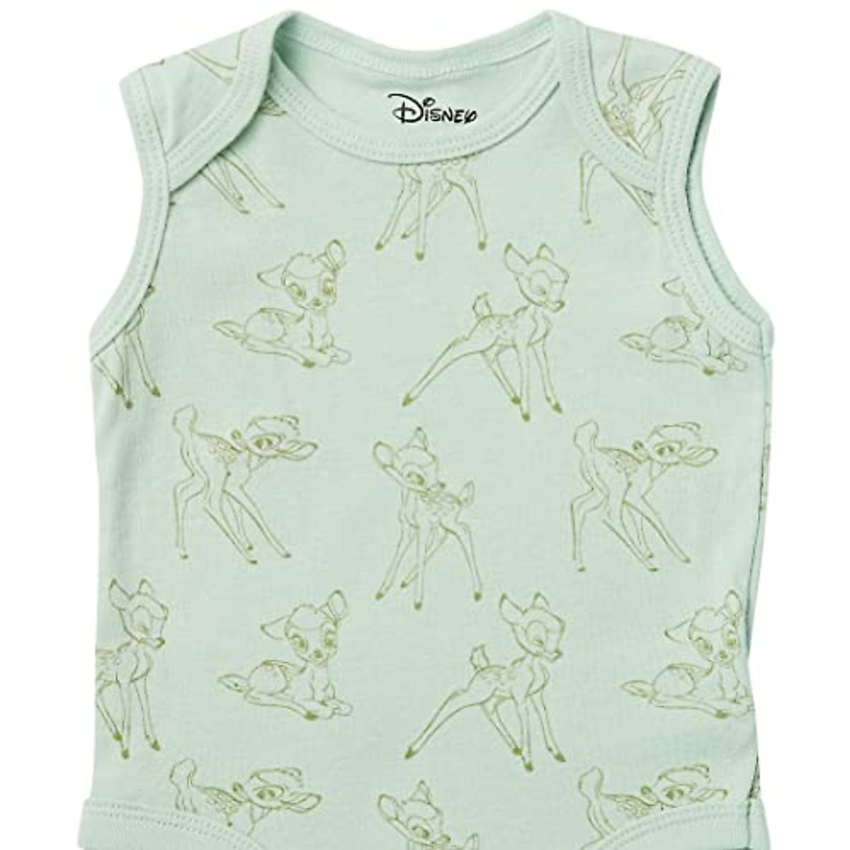 Amazon Essentials Disney | Marvel | Star Wars | Princess Baby Girls' Sleeveless Bodysuits, Pack of 6, Bambi Nature, 18 Months