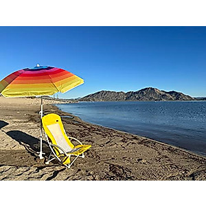 Nice C Beach Chair with Umbrella and Cooler + Low Beach Chair 2 Pack Orange