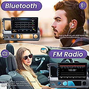 Fortdows Car Stereo Radio for Honda Civic 2006-2011, for Wireless Carplay/Android Auto 10" IPS Touch Screen Car Stereo Radio with Bluetooth Wi-Fi GPS Backup Camera, 4G RAM 64G ROM