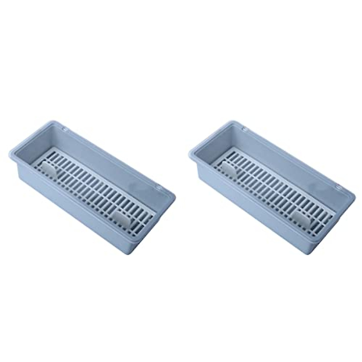 UPKOCH 2pcs box Blue Spoon Silverware Decorative Board Storage Cutter for Fork Cover Dish Household Caddy Organizer Basket Holders Drying Home with Cutlery Countertop Kitchen Utensil