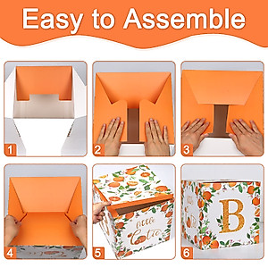 Little Cutie Baby Shower Decorations, Baby Boxes with Letters for Baby Shower, Baby Shower Banner Little Cutie Baby Balloon Boxes Baby Blocks for Orange Party Baby Shower Decor, Gender Revel