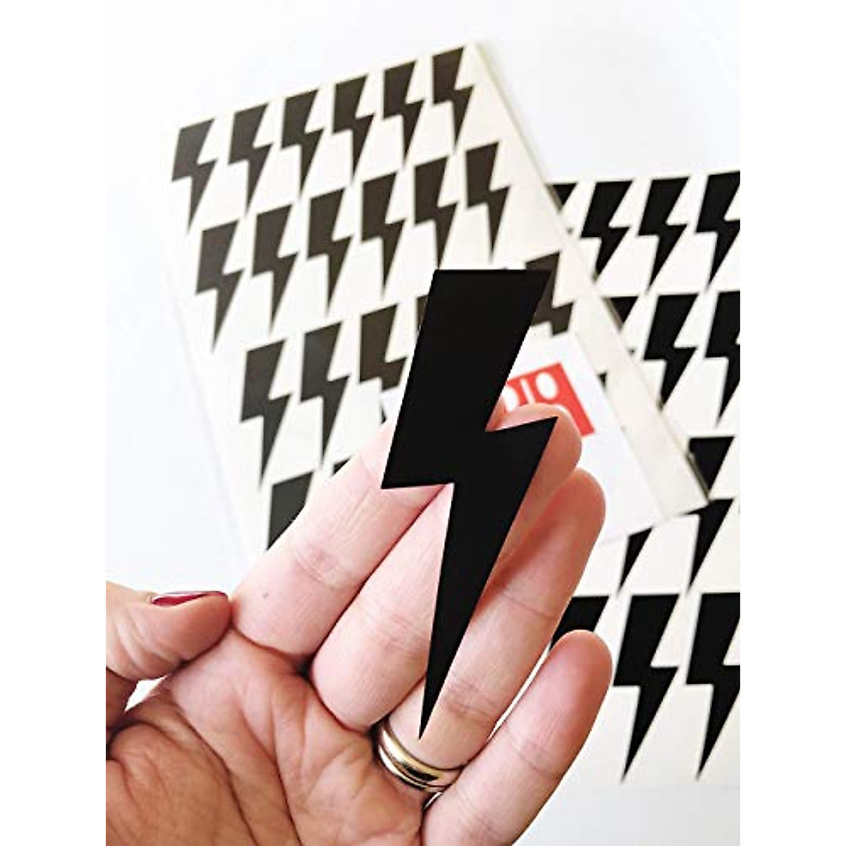 Lightning Bolt Stickers Room Wall Decals - Black Lightning Wall Stickers Set of 24 - Removable and Reusable Superhero Lightning Decals for Kids Room, Nursery, Playroom and Bedroom