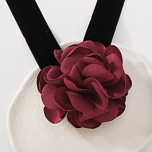 Vcagirest Gothic Rose Flower Necklace Black Velvet Choker Necklace for Women and Girls